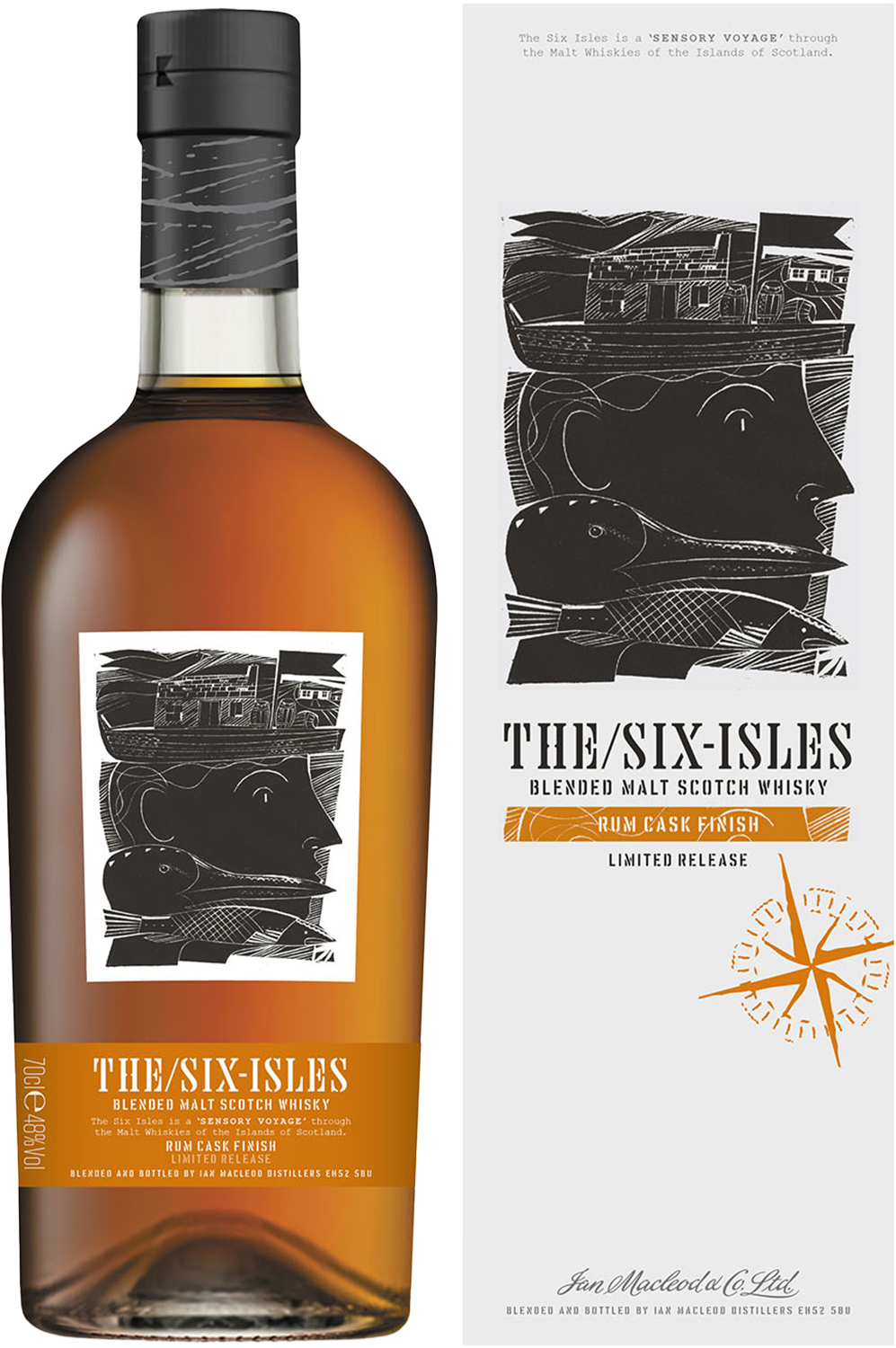 Виски Six-Isles Rum Cask Finish Blended Malt Scotch Whisky (gift box) 0.7 л (Сикс-Айлз Рам Каск ...