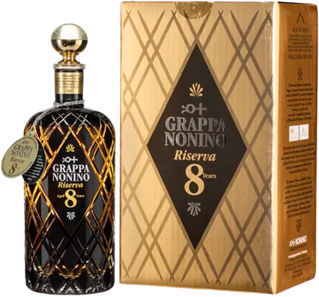 Граппа Grappa Nonino Riserva 8 y.o (gift box) 0.7 л (Граппа Нонино Ризерва 8 лет в подарочной ...